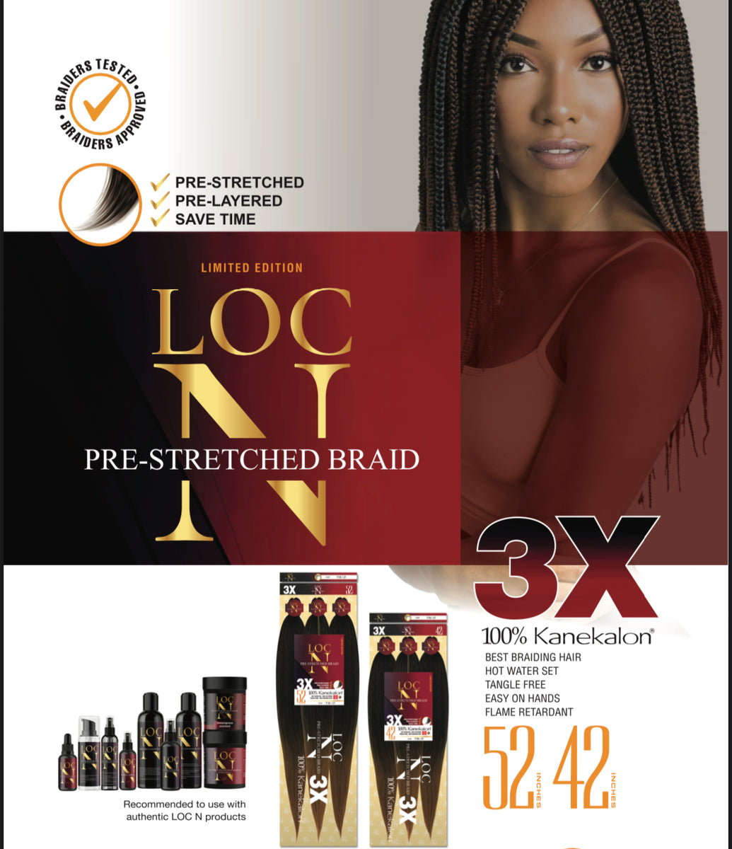 LOC N PRE-STRETCHED BRAIDING HAIR 52'' – Braid N Gel